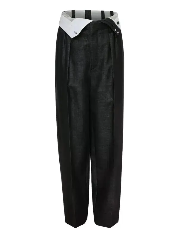 Victoria Beckham Pleated High-waist Trousers - Black