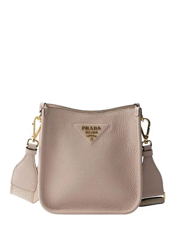 Prada Mini Leather Shoulder Bag - Powder