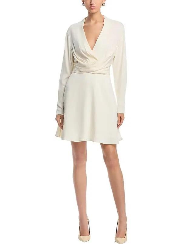 BOSS Dimkai Surplice Mini Dress - Open White