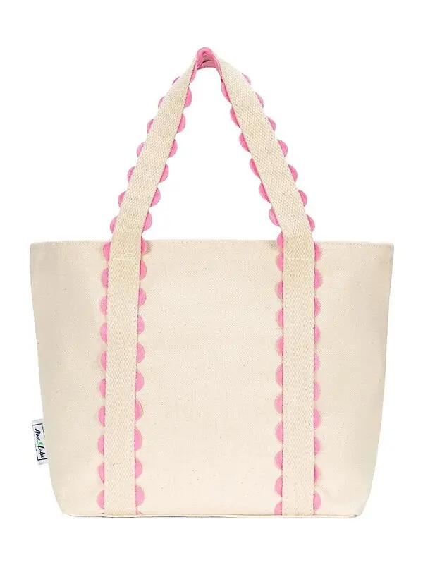 AME & LULU Nantucket Mini Tote - Natural With Light Pink