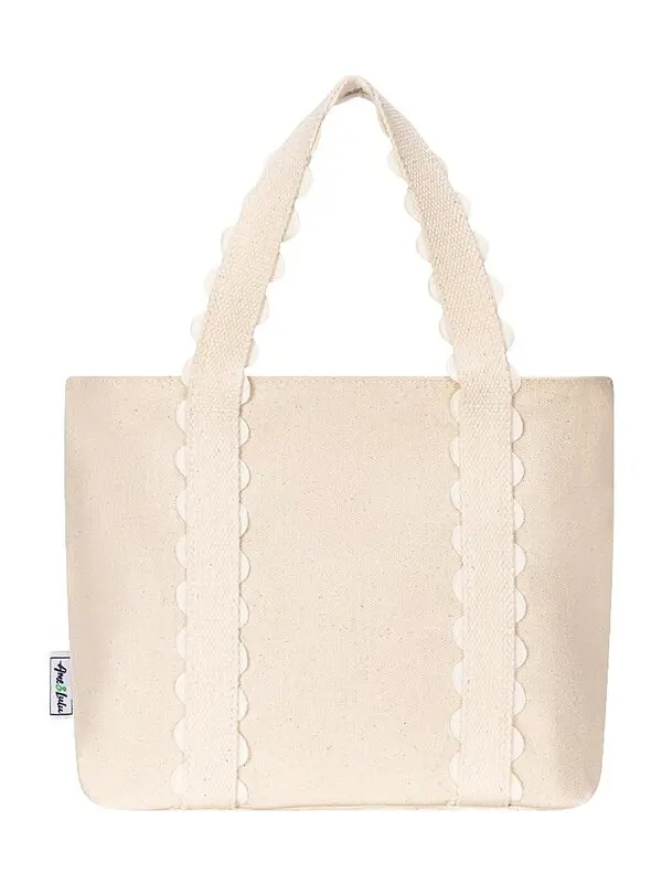 AME & LULU Nantucket Mini Tote - Natural With White