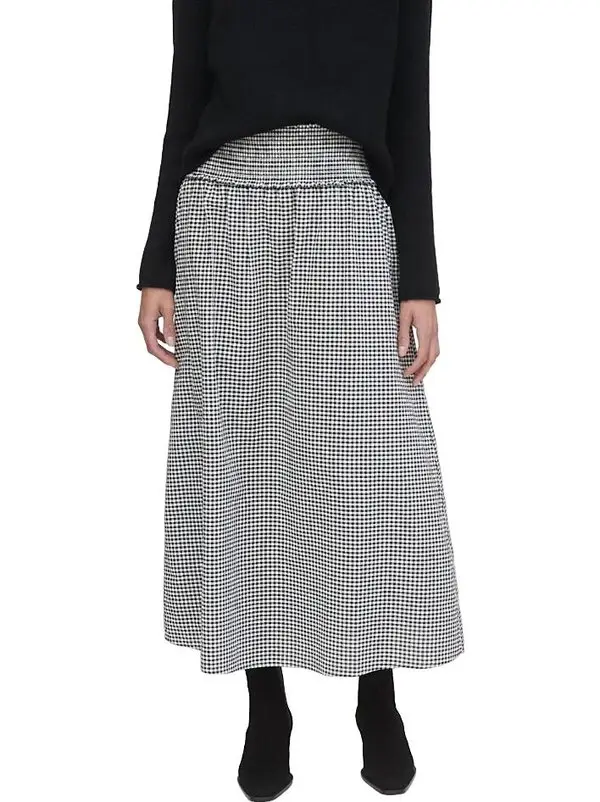Hill House Home Delphine Nap Skirt - Black/sand Gingham