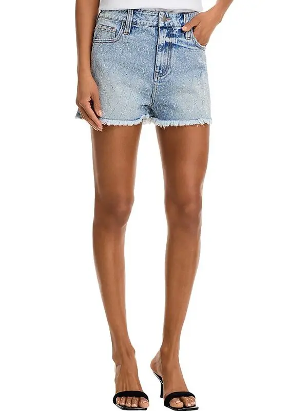Aqua Embellished Denim Shorts - Light Wash