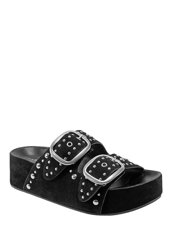 MARC FISHER LTD. Sayge Studded Platform Sandals - Black