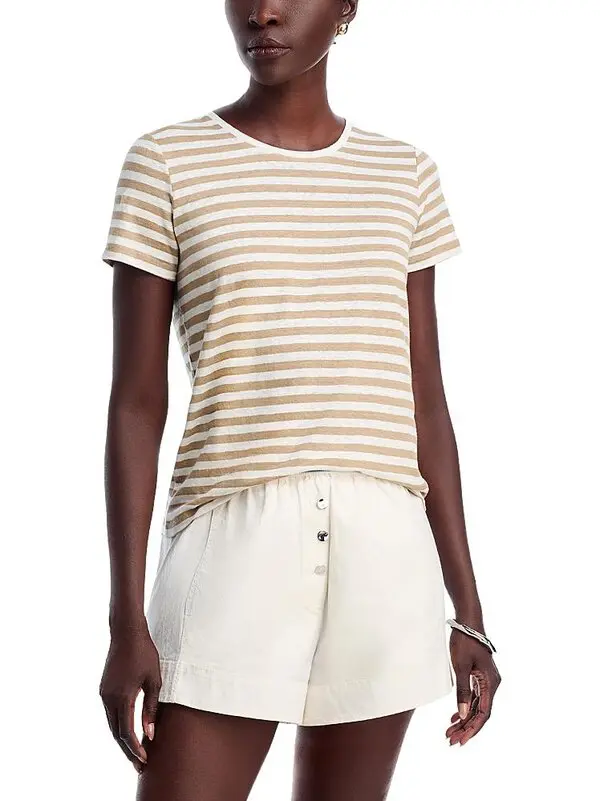 Majestic Filatures Striped Short Sleeve Tee - Sable