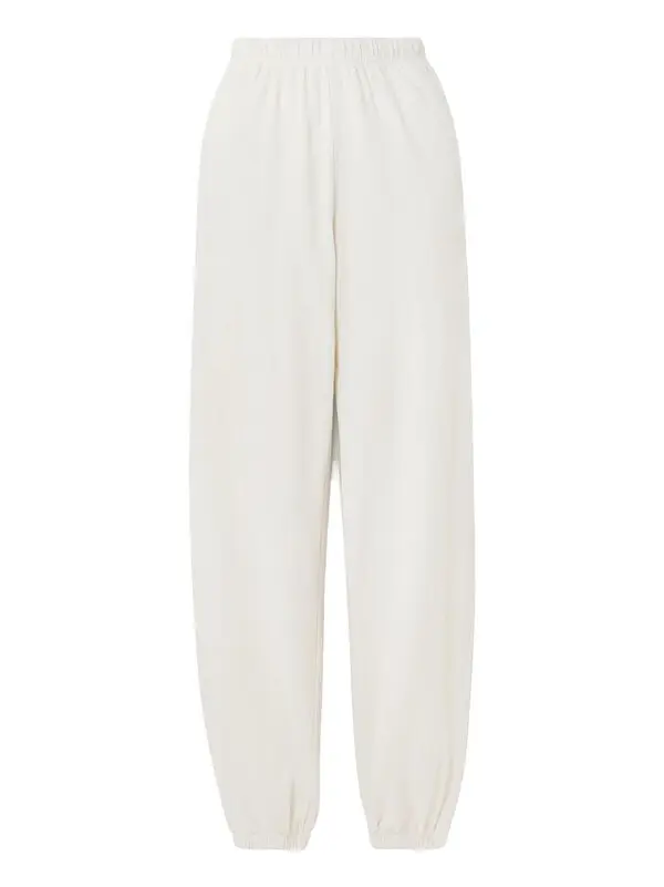 Eterne Vinny Embroidered Cotton-jersey Track Pants - Neutrals