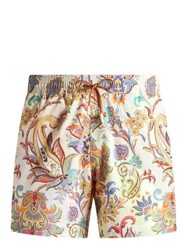 Etro Floral-print Swim Shorts - White