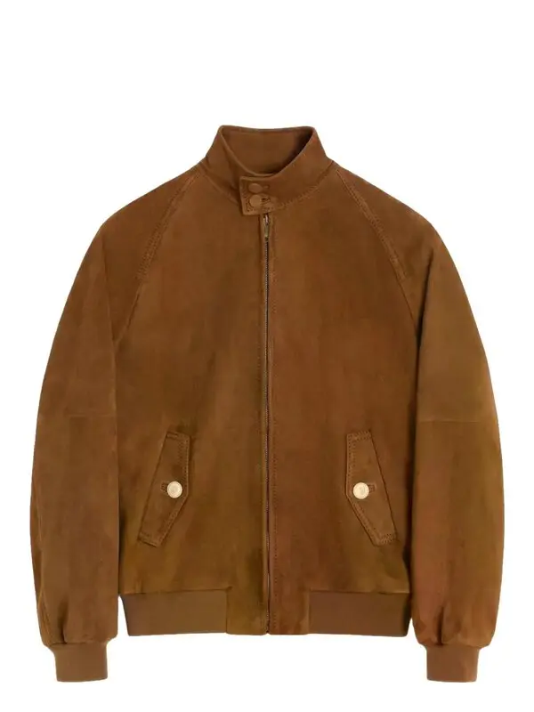Valentino Garavani Suede Zip-up Jacket - Brown