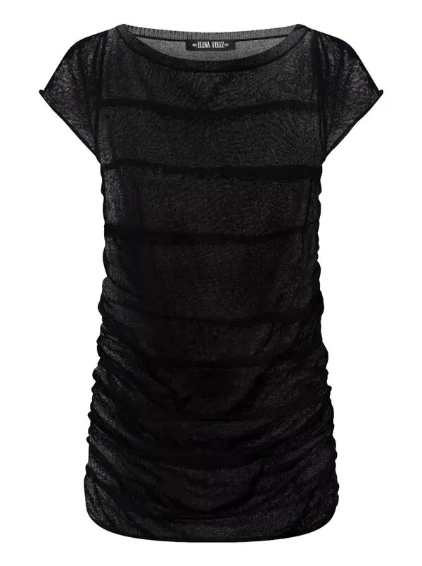 ELENA VELEZ Ruched T-shirt - Black