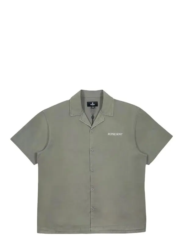 REPRESENT Script Camp Collar Shirt - Green