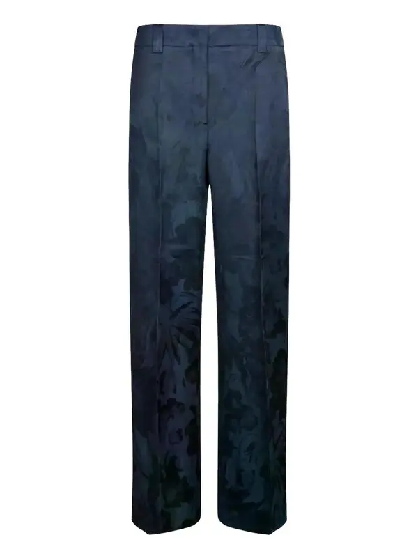 Incotex Floral-print Trousers - Blue
