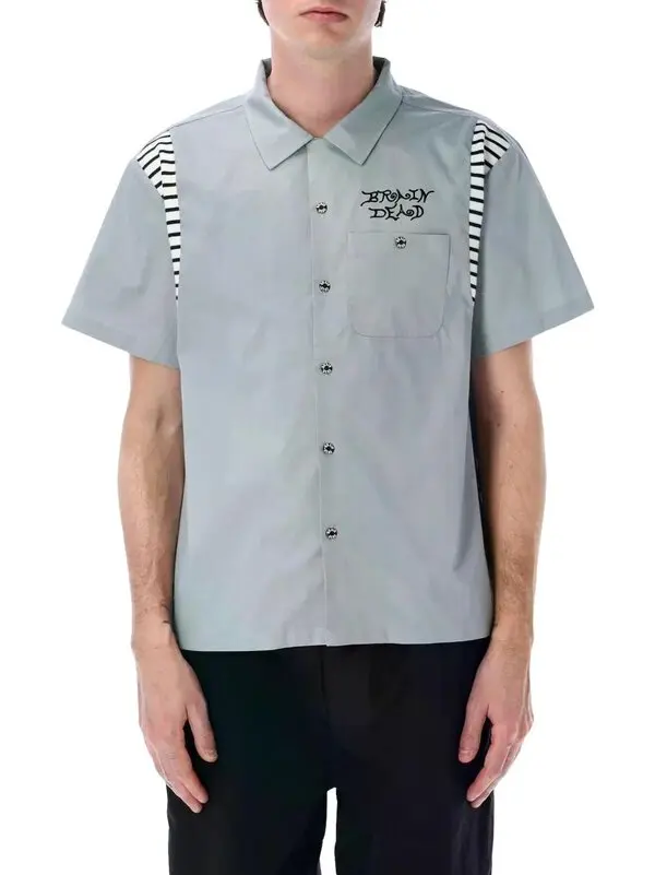 BRAIN DEAD Cobra Bowling Shirt - Grey
