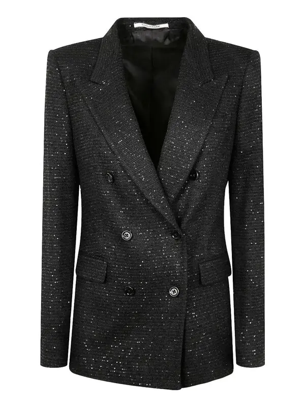 Tagliatore Sequin-embellished Double-breasted Blazer - Black