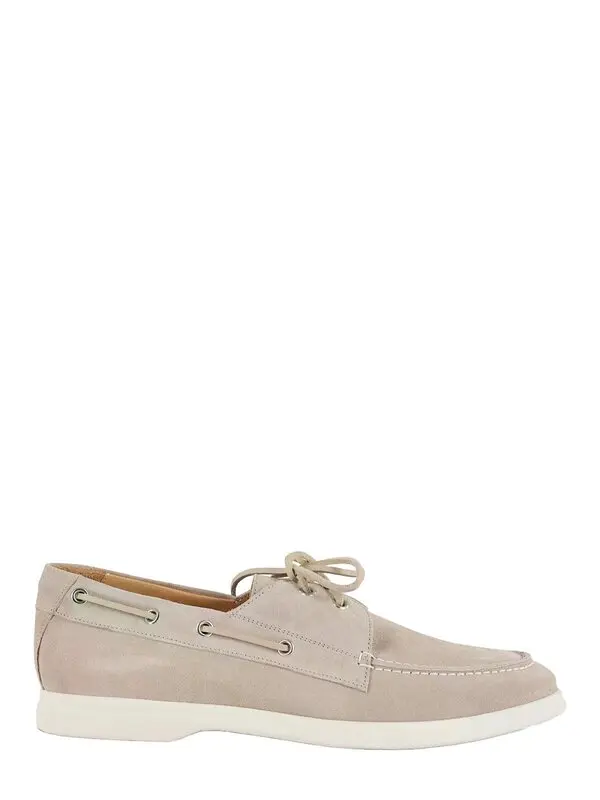 Tagliatore Suede Boat Shoes - Neutrals