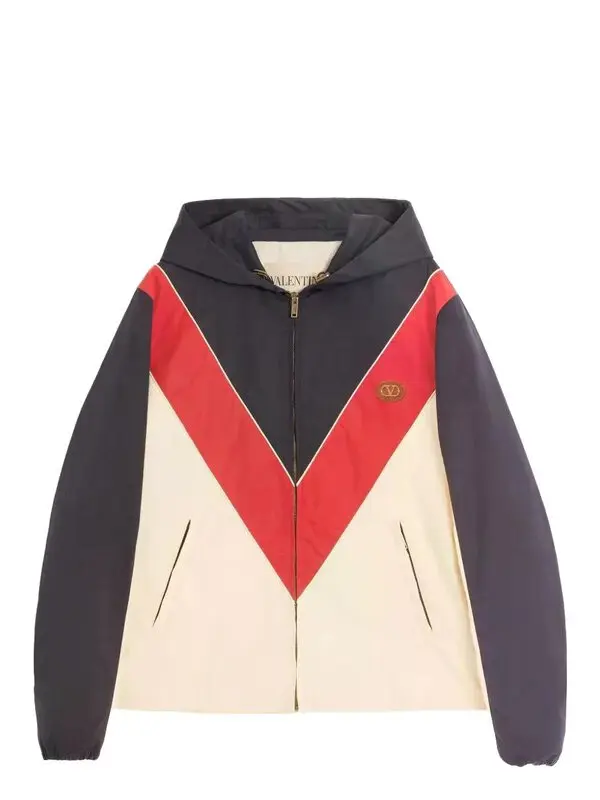 Valentino Garavani Vlogo-patch Windbreaker Jacket - Neutrals