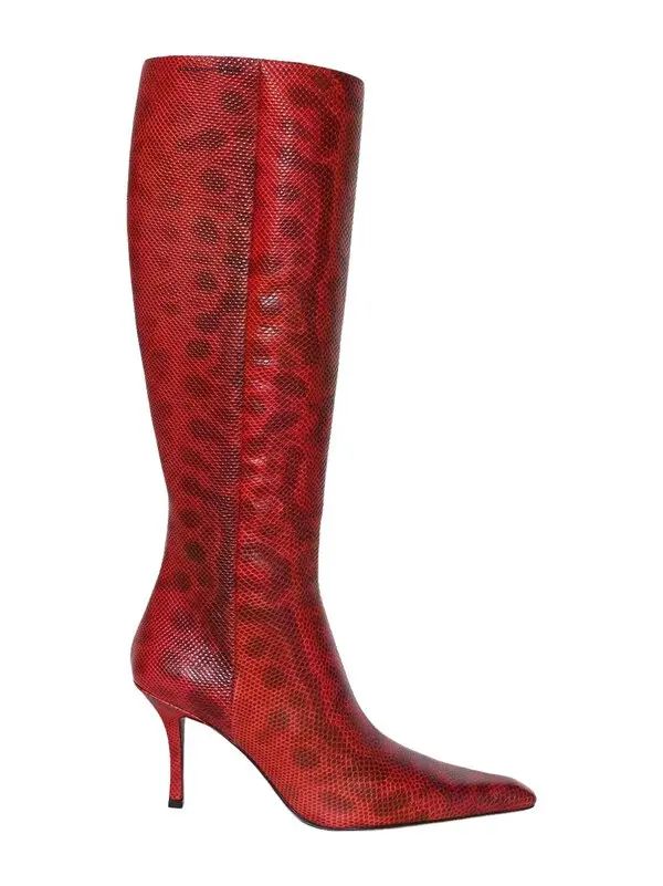 Alexander Wang Vivica Snakeskin-effect High Boots - Red