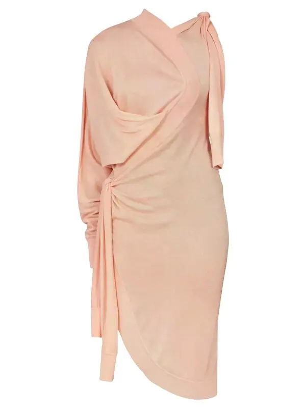FERRAGAMO Asymmetric Knitted Dress - Pink