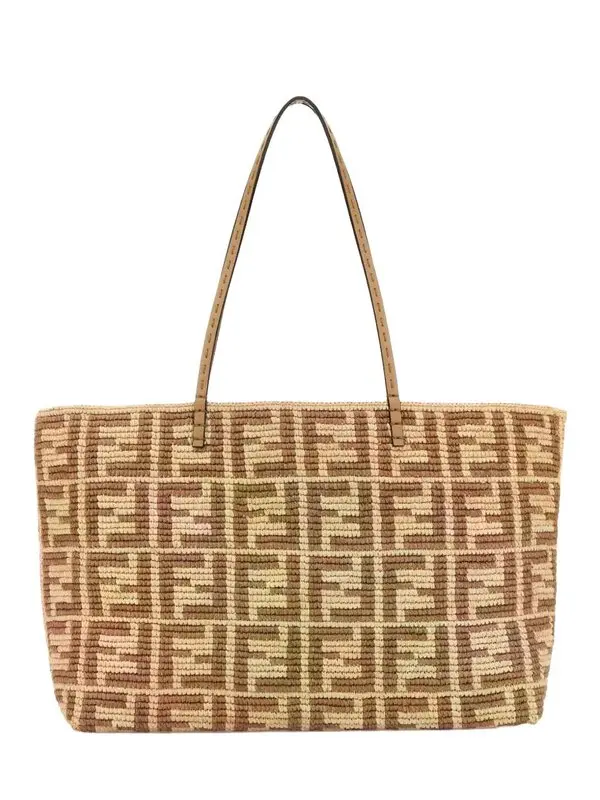 Fendi Embroidered Tote Bag - Neutrals