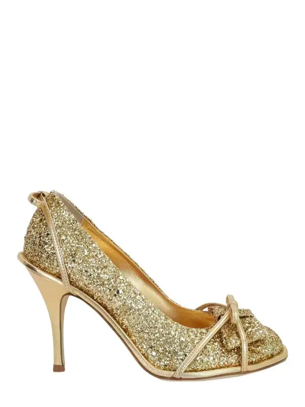 ALL IN 95mm Glitter Pumps - Gold