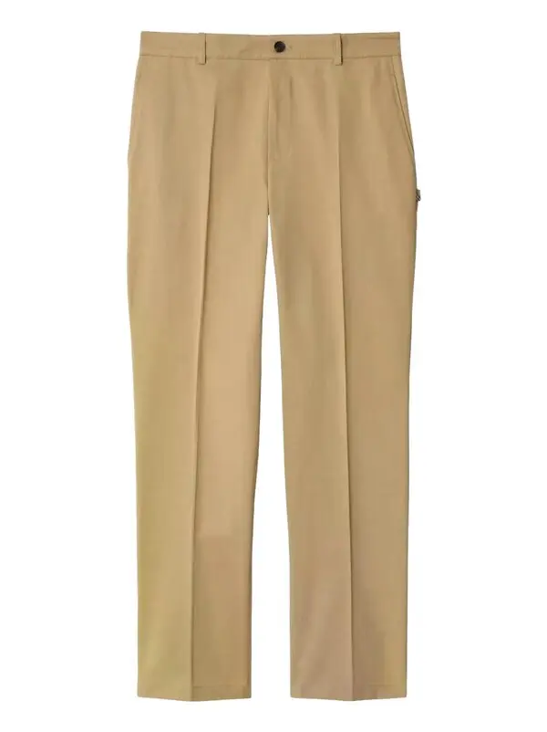 Burberry Straight Cotton Pants - Neutrals