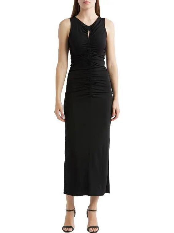 BOSS Emberla Ruched Stretch Jersey Dress - Blk