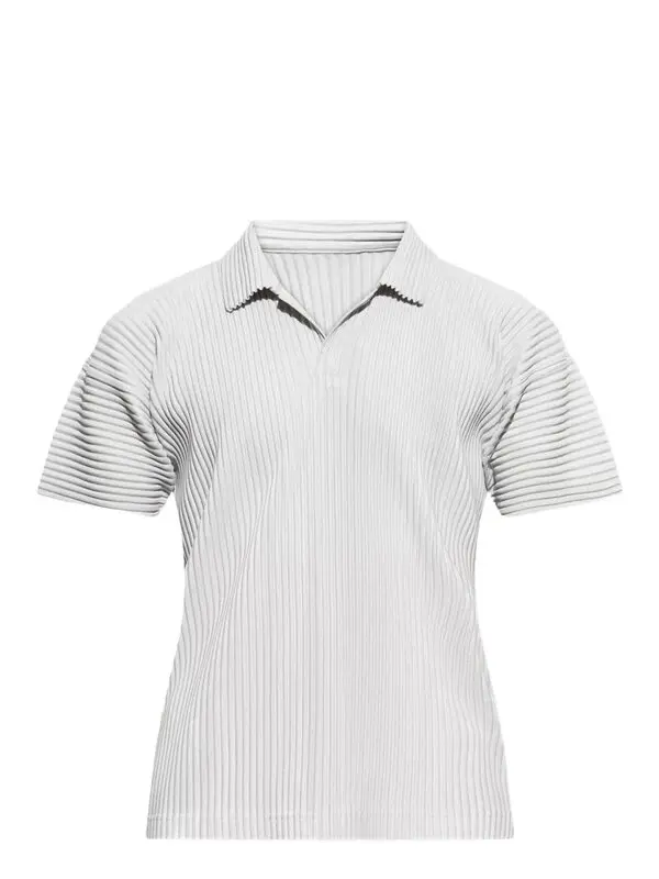 Issey Miyake Plissé-effect Polo Shirt - Grey