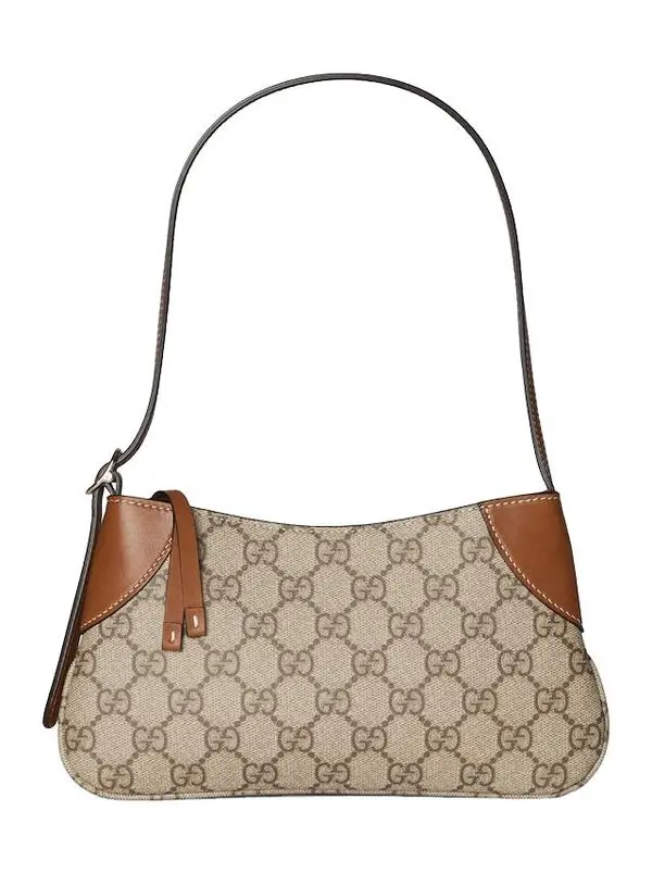 Gucci Gg Emblem Small Shoulder Bag Gg Canvas - Beige