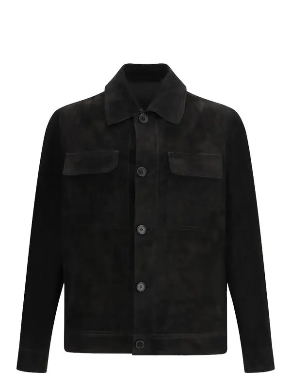 SALVATORE SANTORO Suede Jacket - Black