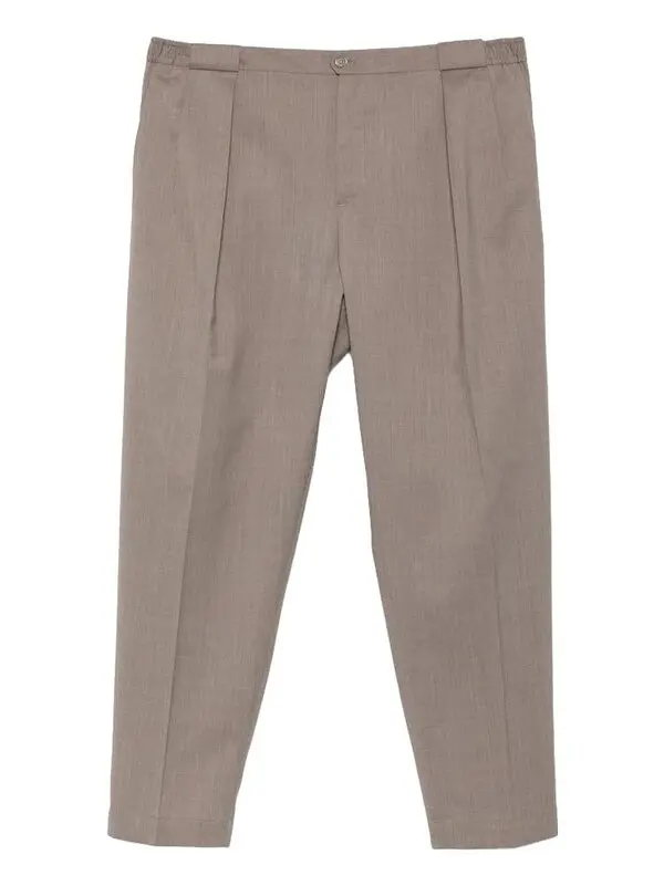 BRIGLIA 1949 Pleated Front Straight Trousers - Brown