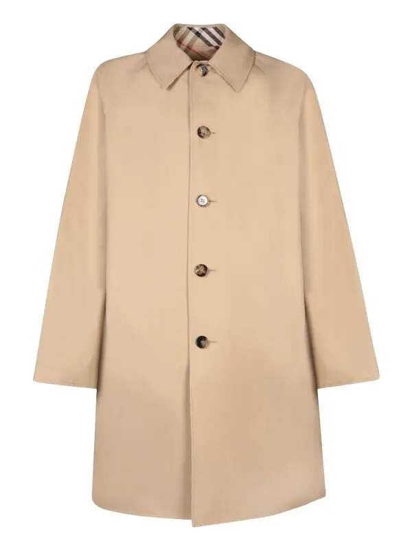 Burberry Coat With Checkered Lining - Beige