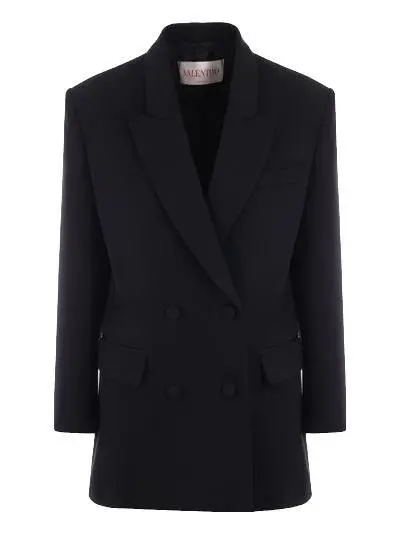 Valentino Garavani Double-breasted Oversized Jacket - Black