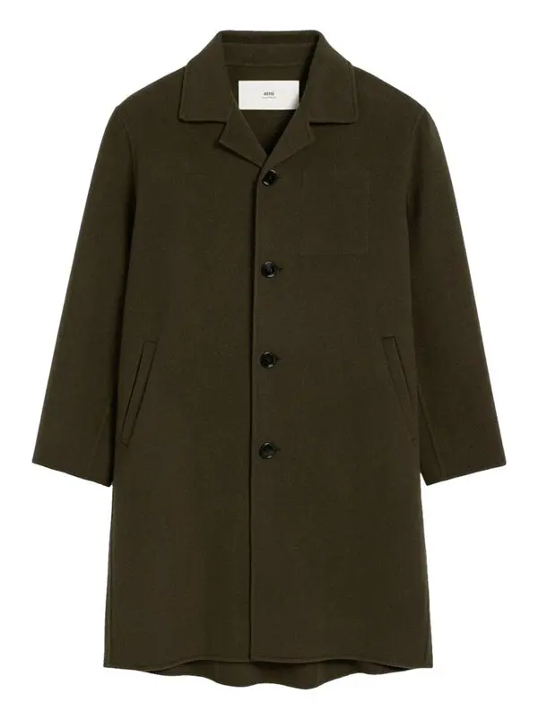 Ami Wool-cashmere Blend Felted Coat - Dark Coffee