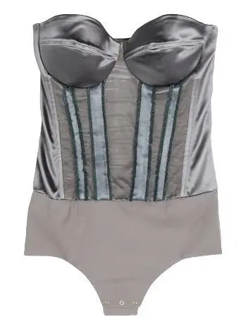 Elisabetta Franchi Satin Bodysuit - Grey