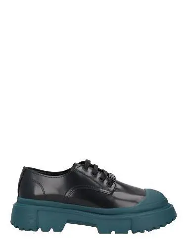 Hogan Lace-up Glossed-leather Shoes - Black