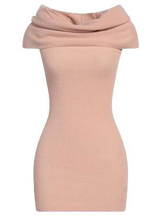 Elisabetta Franchi Wool & Cashmere Mini Dress - Blush