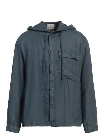 Crossley Shirt Slate Size Linen - Blue
