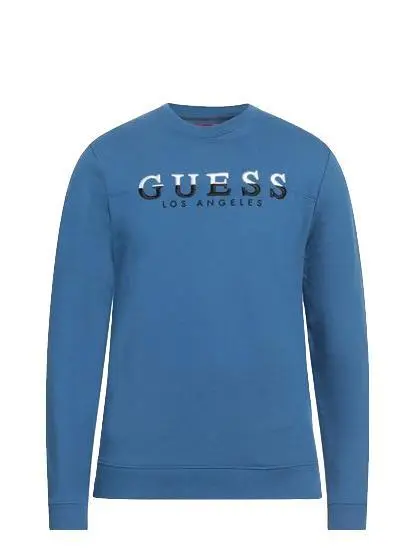 Guess Crewneck Sweatshirt With Logo Appliqu - Azure