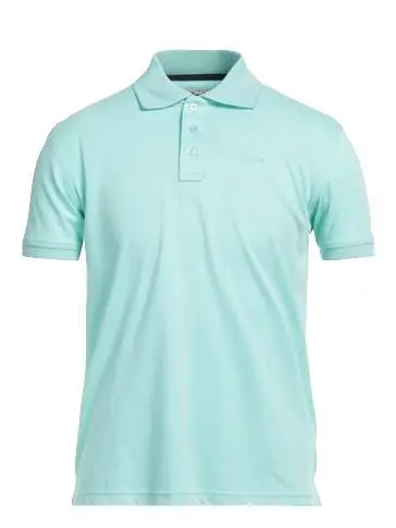 Barbour Polo Shirt Turquoise Size Cotton - Blue