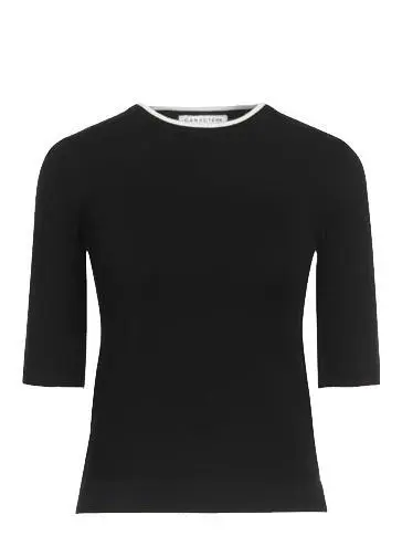 CARACTÈRE Knitted Lightweight Crewneck Short Sleeve Sweater - Black