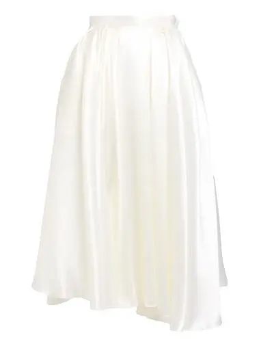 Elisabetta Franchi Pleated Metallic Midi Skirt - White