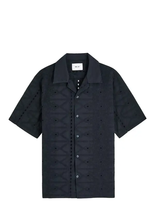 Nn07 Julie Broderie-anglaise Cotton Shirt - Navy