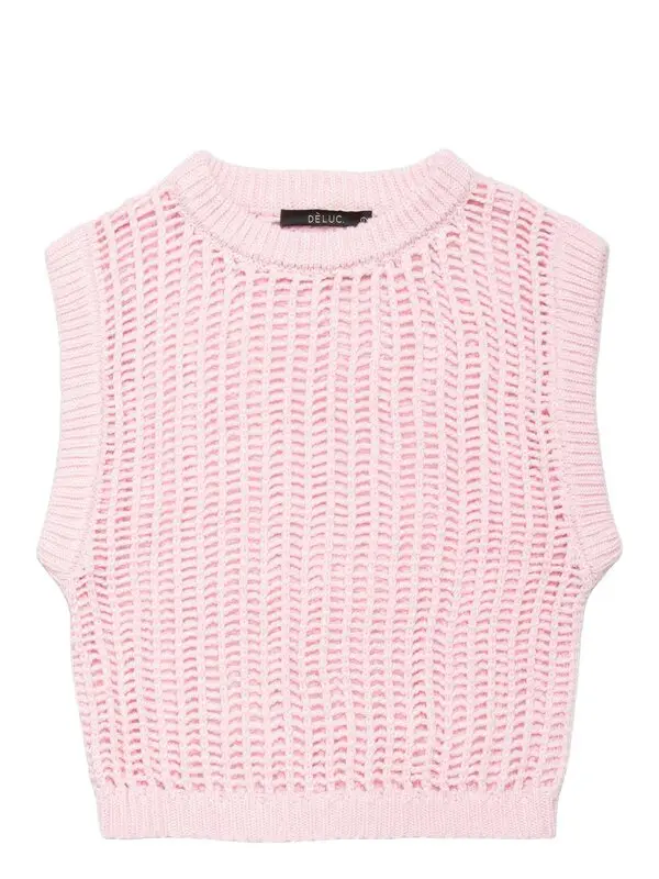 Deluc Boetti Open Stitch Sweater Vest - Pink