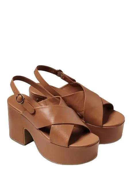 Beek Emu Slingback Platform Sandal - Tan
