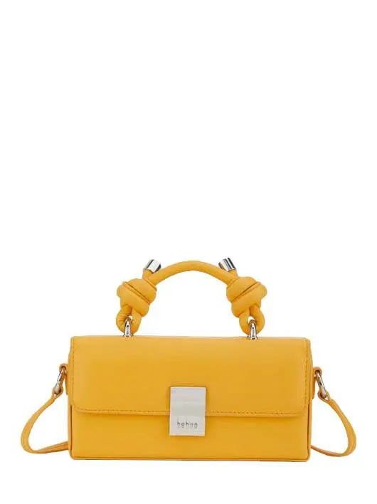 BEHNO Micro Mary Soft Leather Crossbody Bag - Pollen