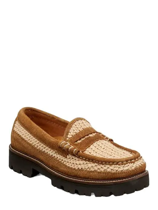 G.H.BASS Larson Lug Sole Penny Loafer - Tan Combo