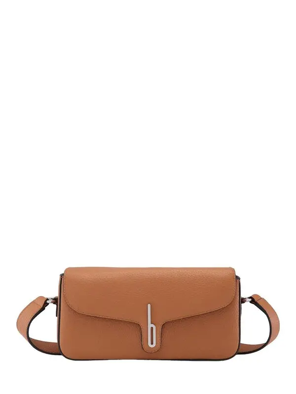 BEHNO Claudia Pebble Leather Crossbody Bag - Clay