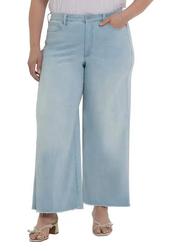 NYDJ Brodi Cool Embrace® Frayed High-waist Ankle Wide-leg Jeans - Clear Waters