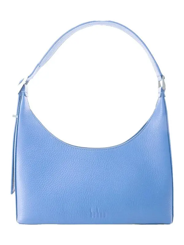 BEHNO Danny Flatiron Pebble Leather Shoulder Bag - Ocean Blue