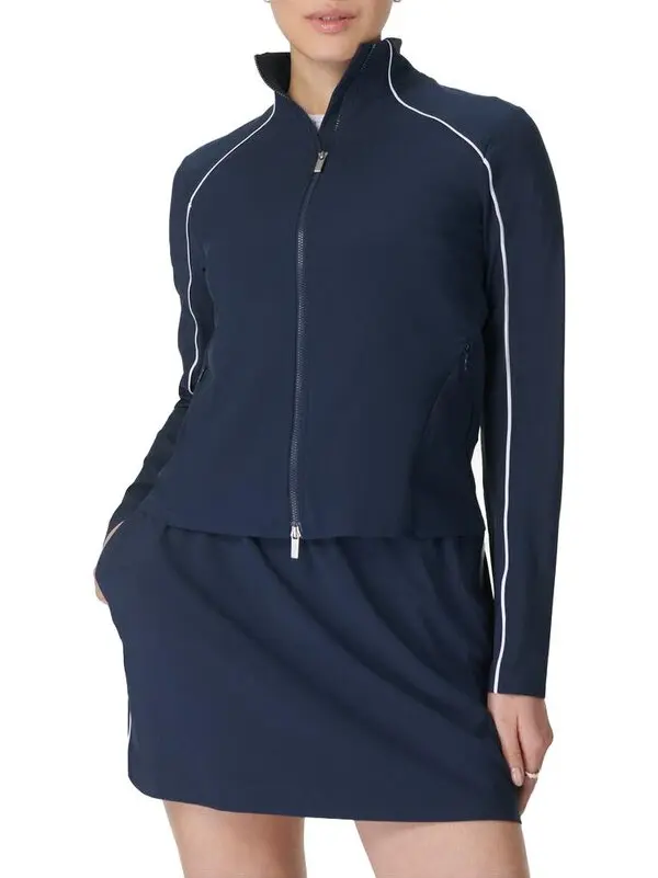 Sweaty Betty Anytime Explorer Stretch Track Jacket - Navy Blue