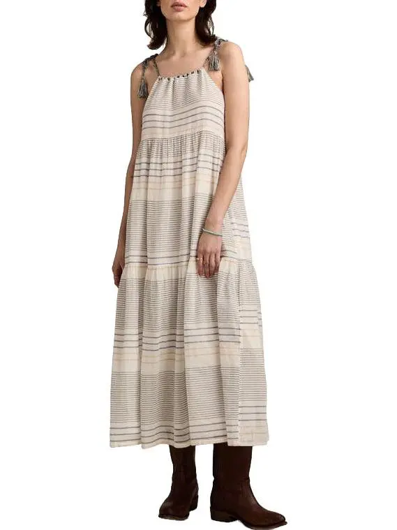 Lucky Brand Stripe Tiered Maxi Sundress - Blue Stripe